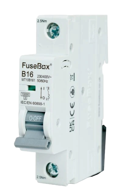 FuseBox TPN 16A B Curve 1P MCB, 10KA - MT10B161 – BigOnElectricals.co.uk