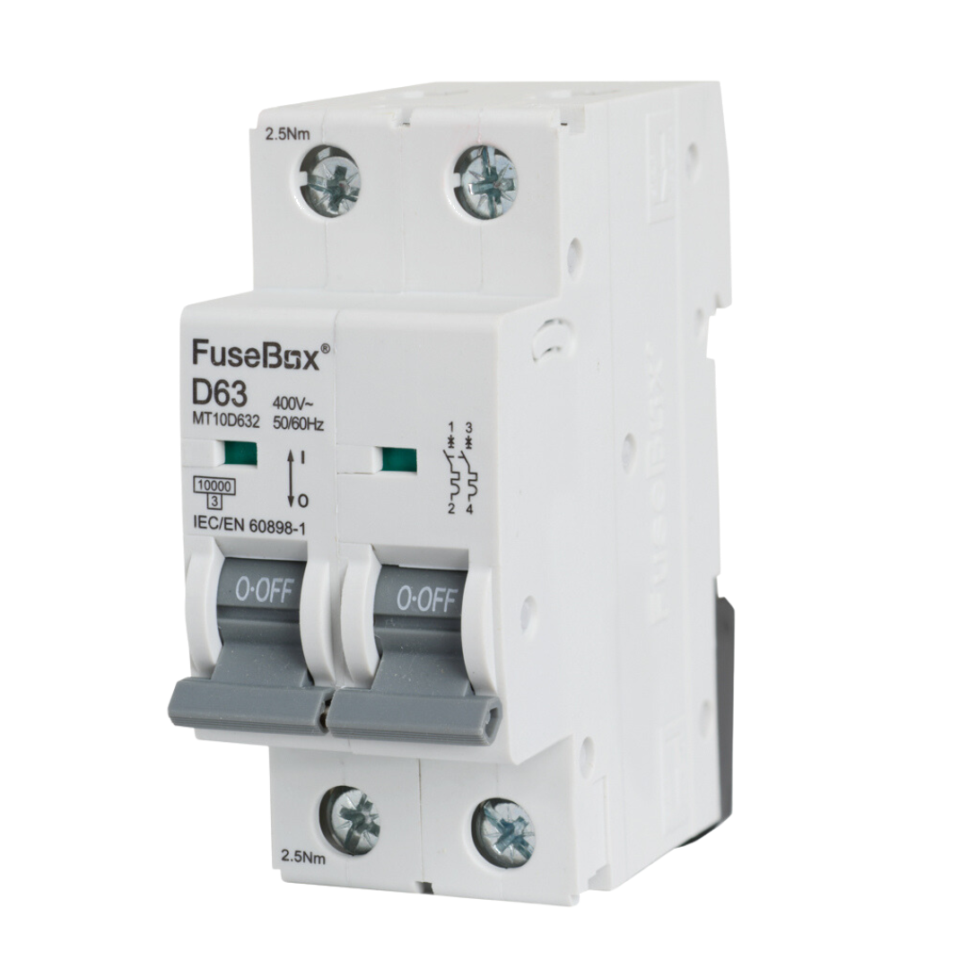 FuseBox TPN 63A D CURVE MCB 10kA 2P – BigOnElectricals.co.uk