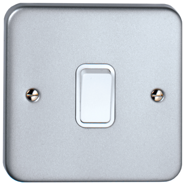 Deta Metal Clad 10A 1 Gang 2W Plate Switch & Back Box With Knockouts ...