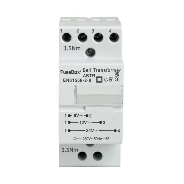 Fusebox Bell Transformer, 230V 8V 1A - ABTR – BigOnElectricals.co.uk