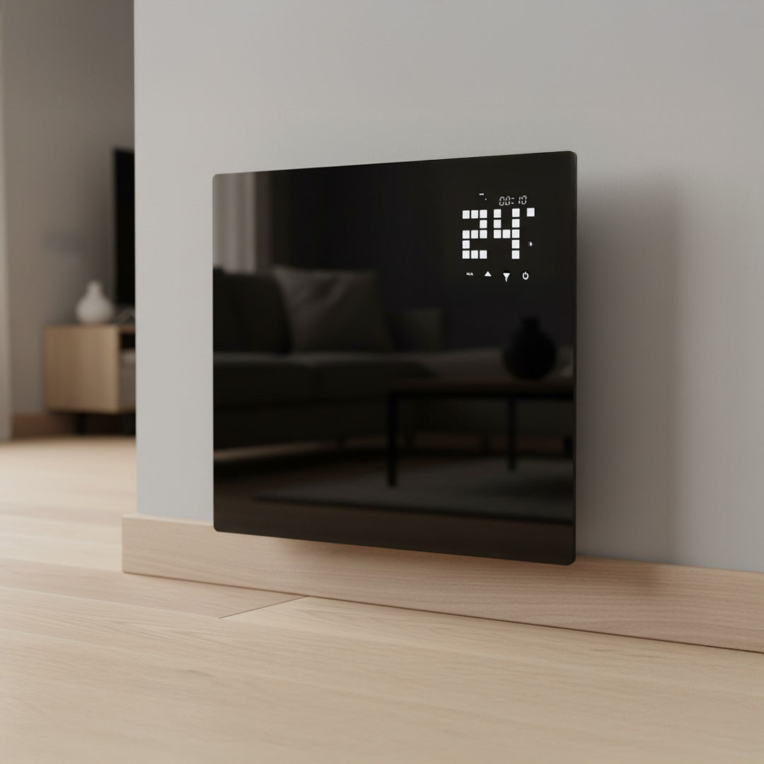 Hyco 2kW Ariano Black Glass Panel Heater With 24/7 Timer - AR2000T ...
