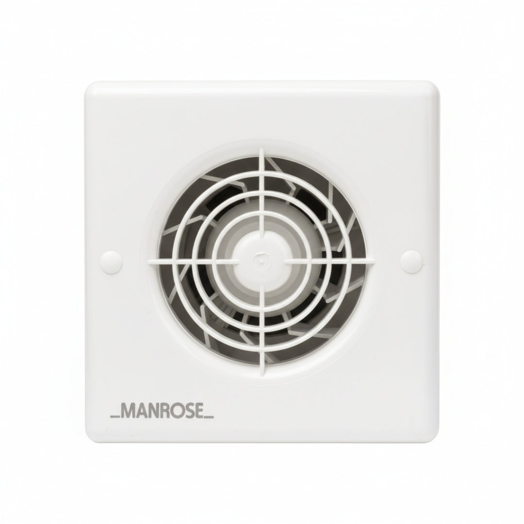 Manrose 100mm (4") Auto Humidity Bathroom Extractor Fan with Pull Cord ...
