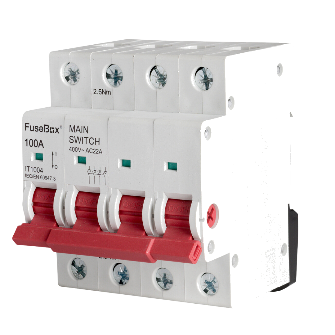FuseBox TPN 100A 4P Mains Switch - IT1004 – BigOnElectricals.co.uk