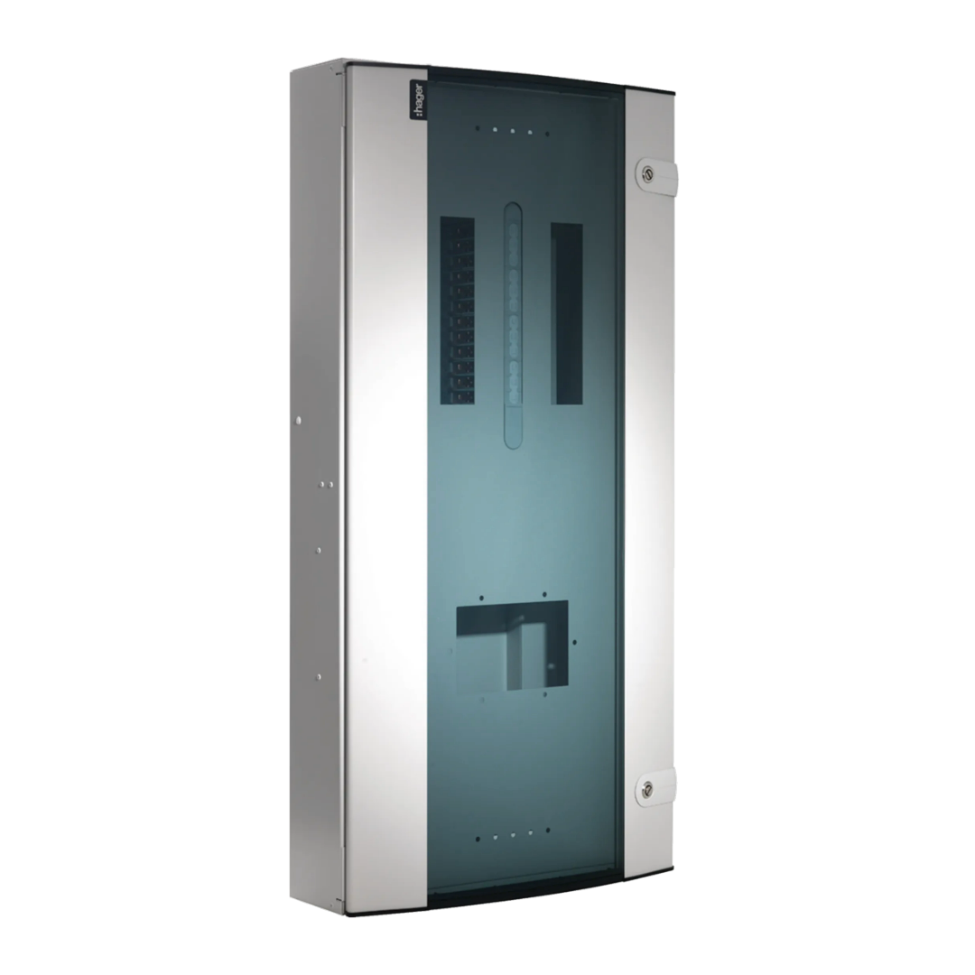 Hager 24 Way TPN Consumer Unit 250A, Glazed Door - JK224BG ...