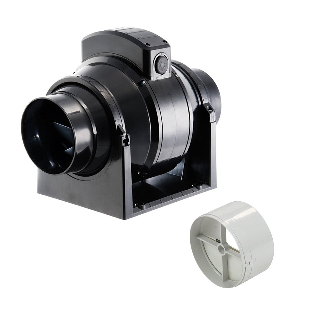 Manrose 100mm In-Line Mixed Flow Extractor Fan with Timer - MF100T Wit ...