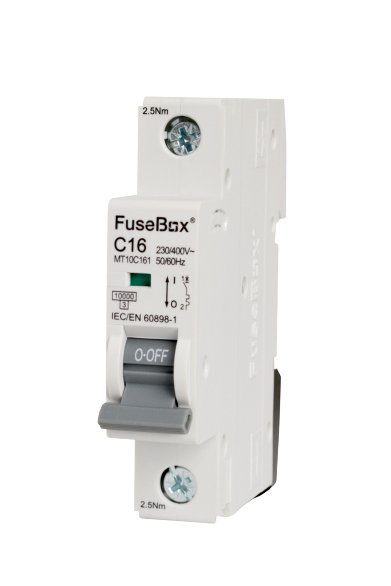 FuseBox TPN 16A C CURVE MCB 10kA 1P - MT10C161 – BigOnElectricals.co.uk
