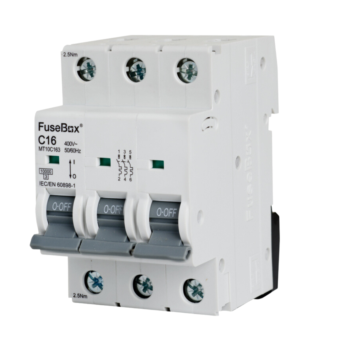 FuseBox TPN 16A C CURVE MCB 10kA 3P - MT10C163 – BigOnElectricals.co.uk