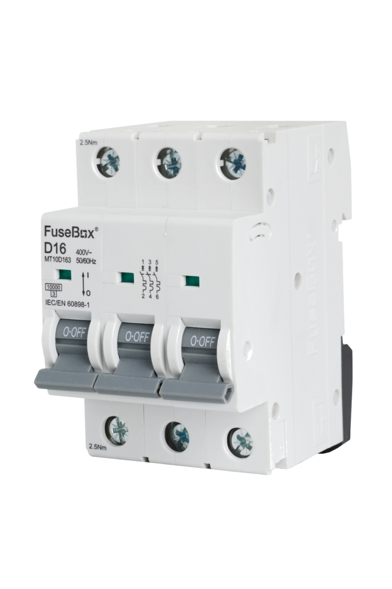 FuseBox TPN 16A D CURVE MCB 10kA 3P – BigOnElectricals.co.uk