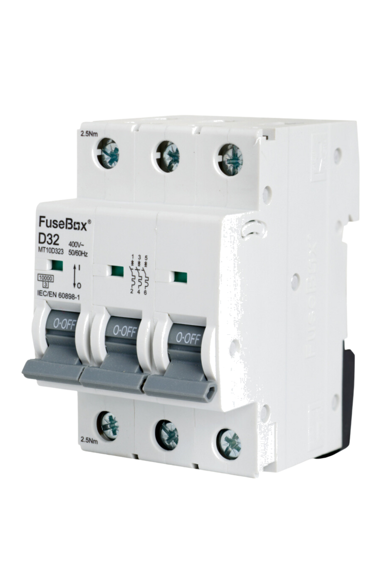 FuseBox TPN 32A D CURVE MCB 10kA 3P – BigOnElectricals.co.uk