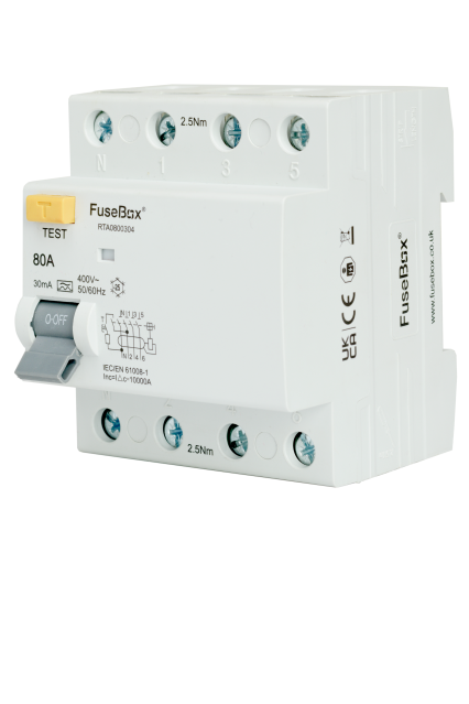 FuseBox TPN 4P Type A RCD 80A 30mA - RTA0800304 – BigOnElectricals.co.uk