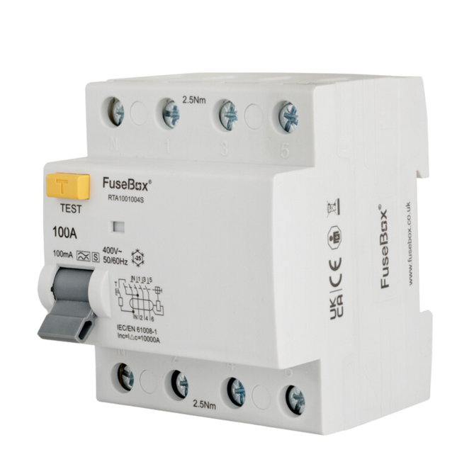 FuseBox TPN 4P Type A RCD 100A 100mA - RTA1001004 – BigOnElectricals.co.uk