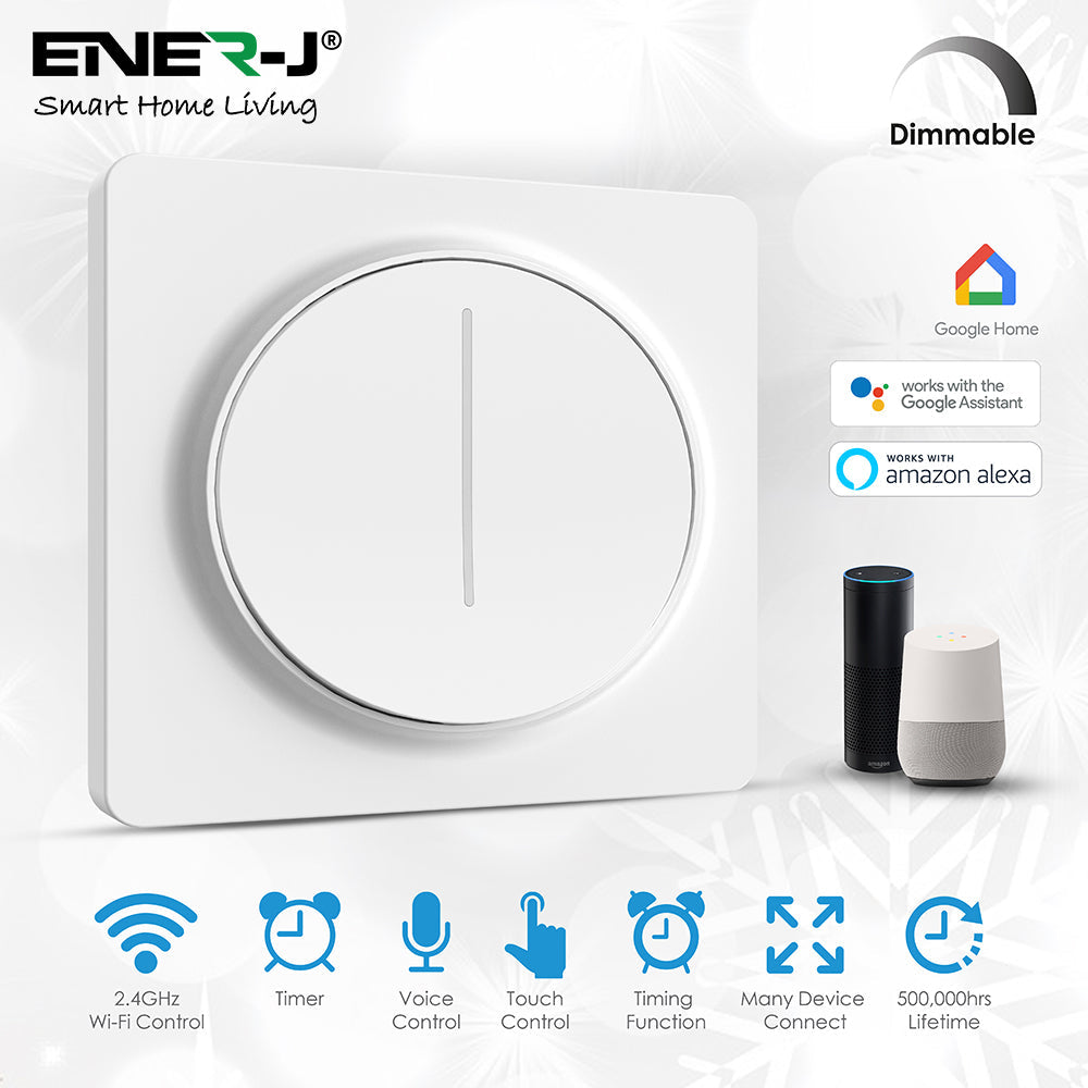 ENERJ Smart 1 Gang Dimmable Touch Switch, White - SHA5299 ...