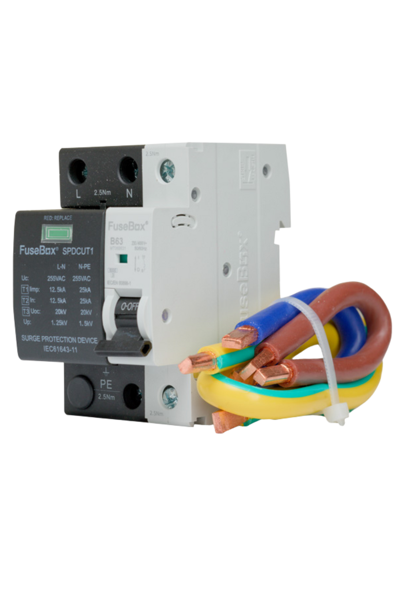 Fusebox T1 Spd Kit (63A Mcb + 16Mm2 Cables L N E) - SPDCUKITT1 ...