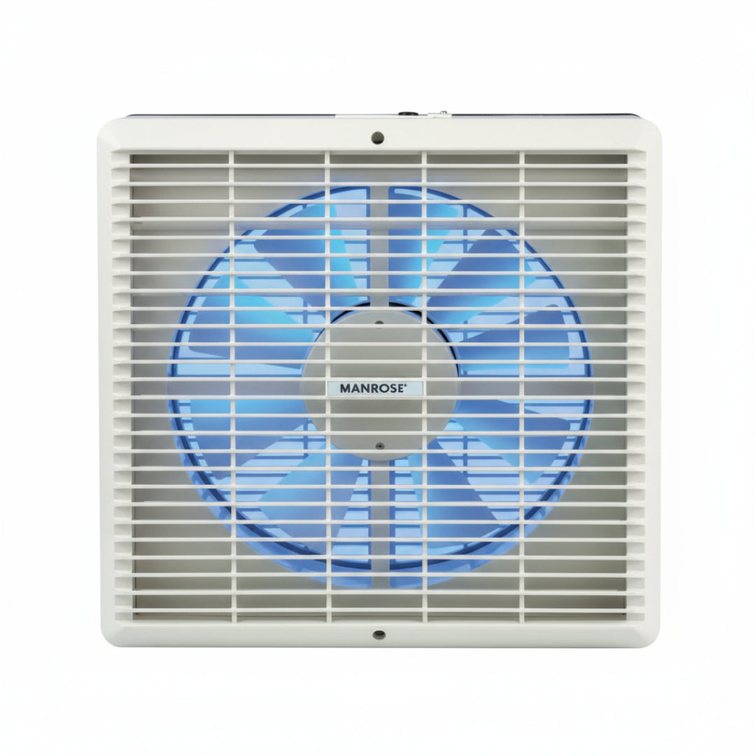 Manrose 300mm (12") Window Extractor Fan with Pullcord & Fixed Grill ...