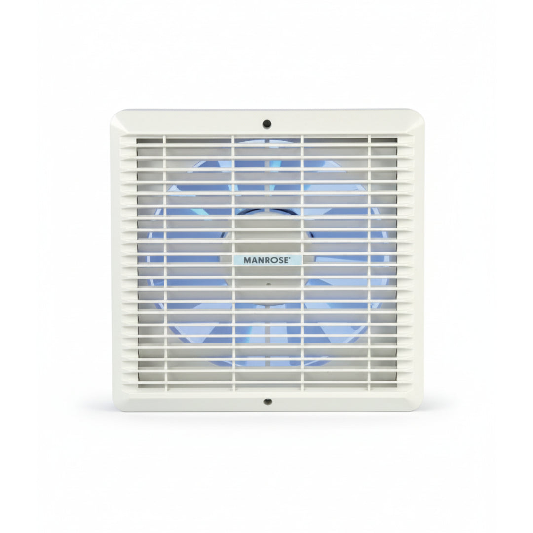 Manrose 230mm (9") Commercial Wall/Window Extractor Fan With Fixed Gri ...