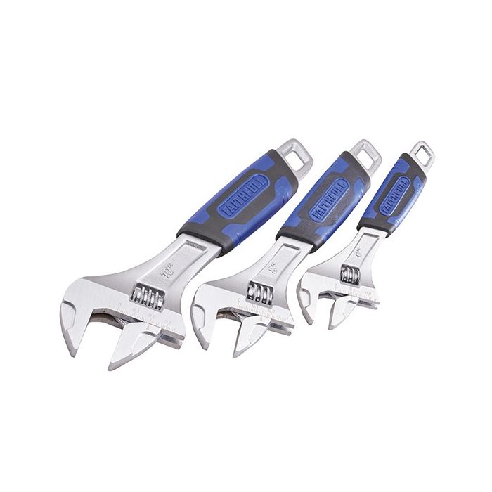 Faithfull 3 Piece Matt Chrome Adjustable Spanner Set - XMS23ASPAN3 ...