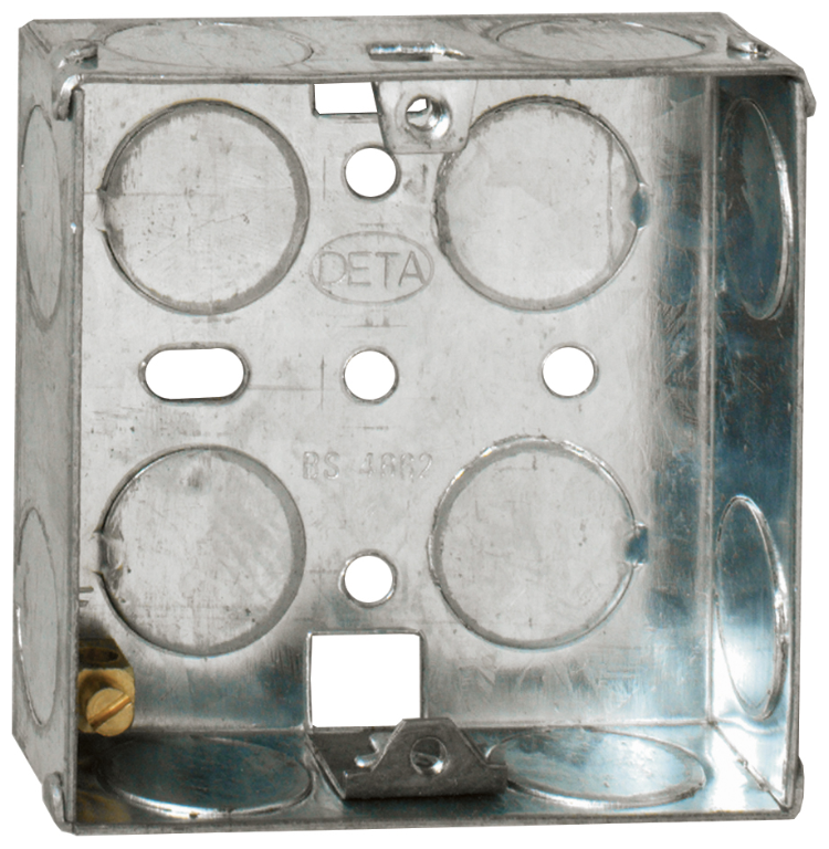 Deta 1 Gang 35mm Metal Back Box - DB164 – BigOnElectricals.co.uk