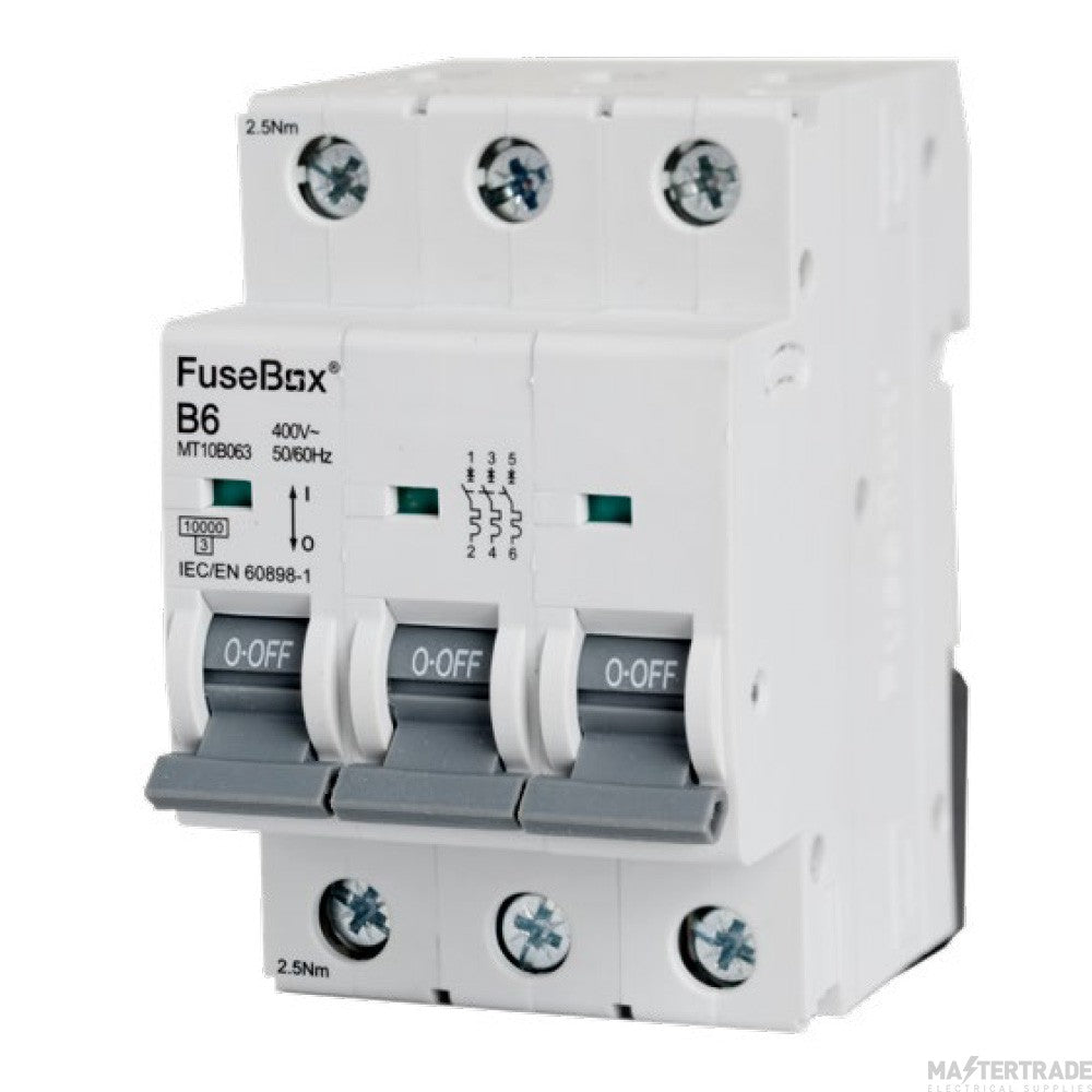 FuseBox TPN 20A B Curve 3P MCB, 10KA - MT10B203 – BigOnElectricals.co.uk
