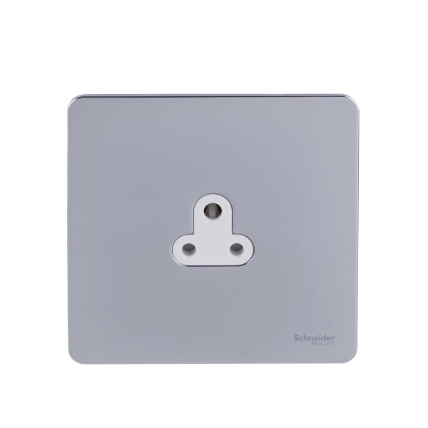 Schneider USFP 2A 1G Round Pin Unswitched Socket White Insert Polished ...