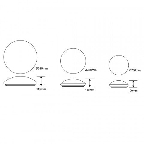 Megaman RENZO Integrated Modular LED Bulkhead 10W/15W DUAL CCT & DUAL ...