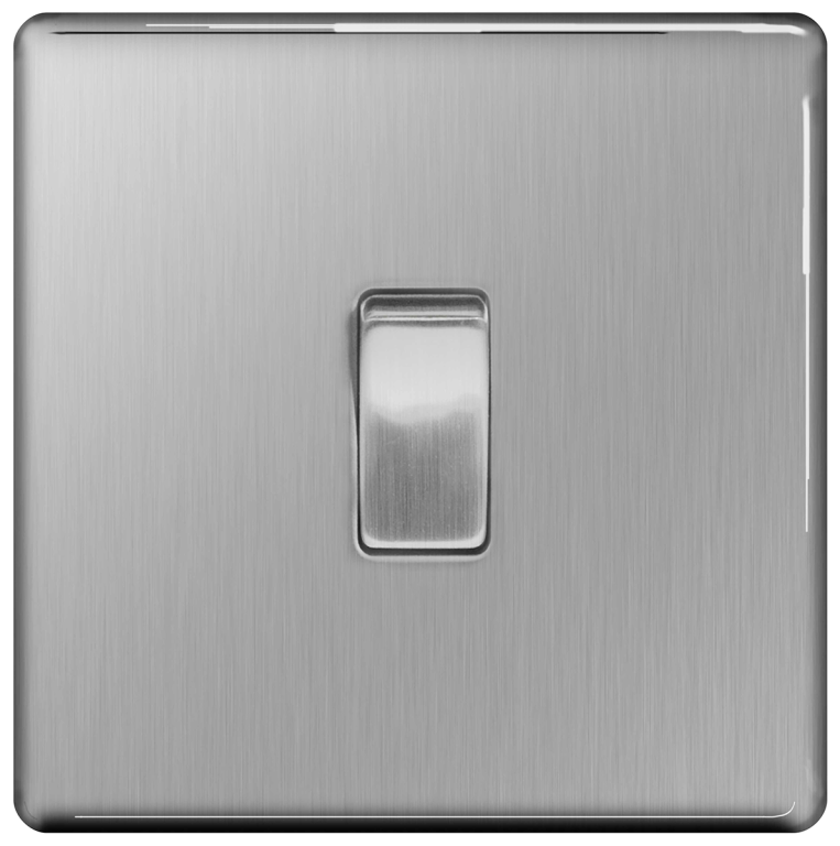 BG Screwless Flatplate Brushed Steel Single Switch, 10Ax 2 Way - FBS12 ...