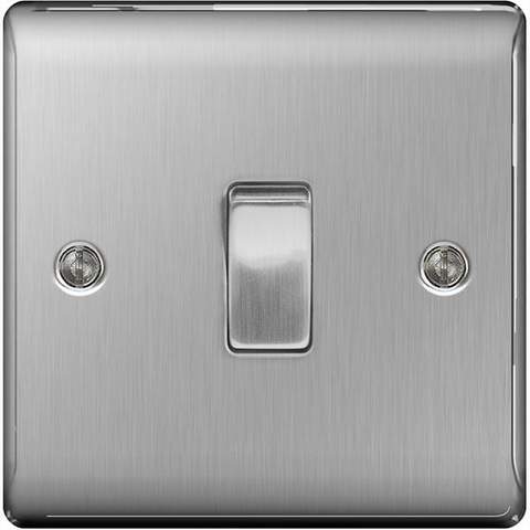 BG Nexus Metal Brushed Steel Single Switch, 16AX 2 Way - NBS12 ...