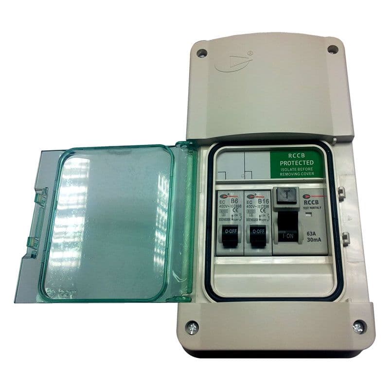 Lewden Garage Unit 63A 30MA A RCCB +2MCBs IP55 - E-GARAGE-63A ...