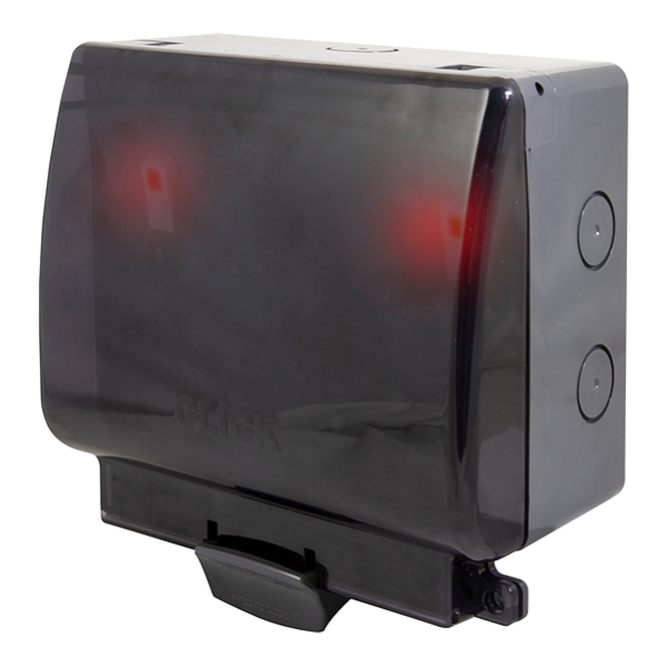 Click Scolmore Aquip Weatherproof IP66 13A 2 Gang Switched Socket Neon ...