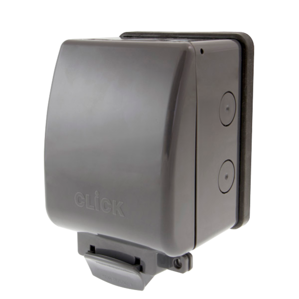 Click Scolmore Aquip Weatherproof Switched Single Plug Socket 13A 1 Ga ...