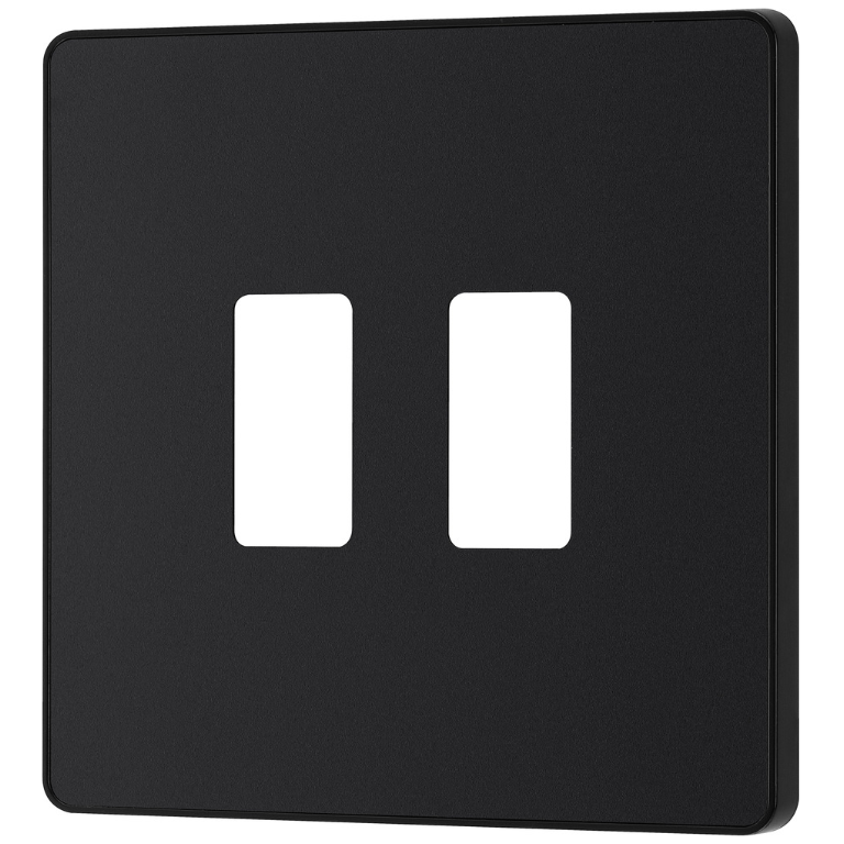 BG Evolve 2 Gang Grid Front Plate - Matt Black (Black) - RPCDMB2B ...