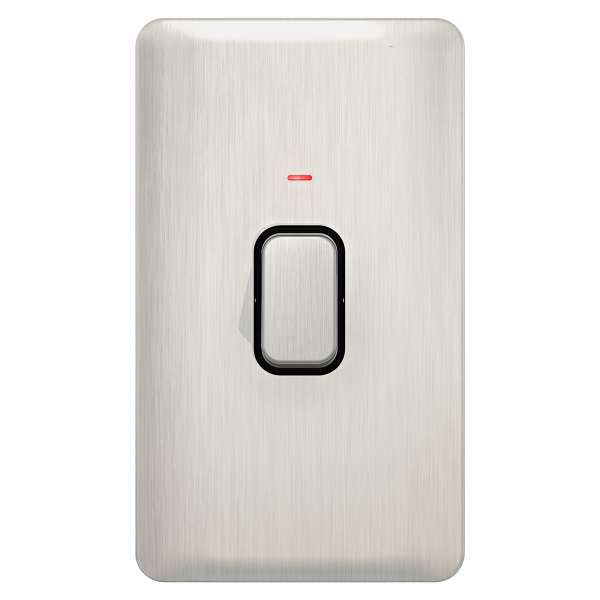 Schneider LSD 2G 50A Double Pole Rocker Switch LED Indicator Black Ins ...