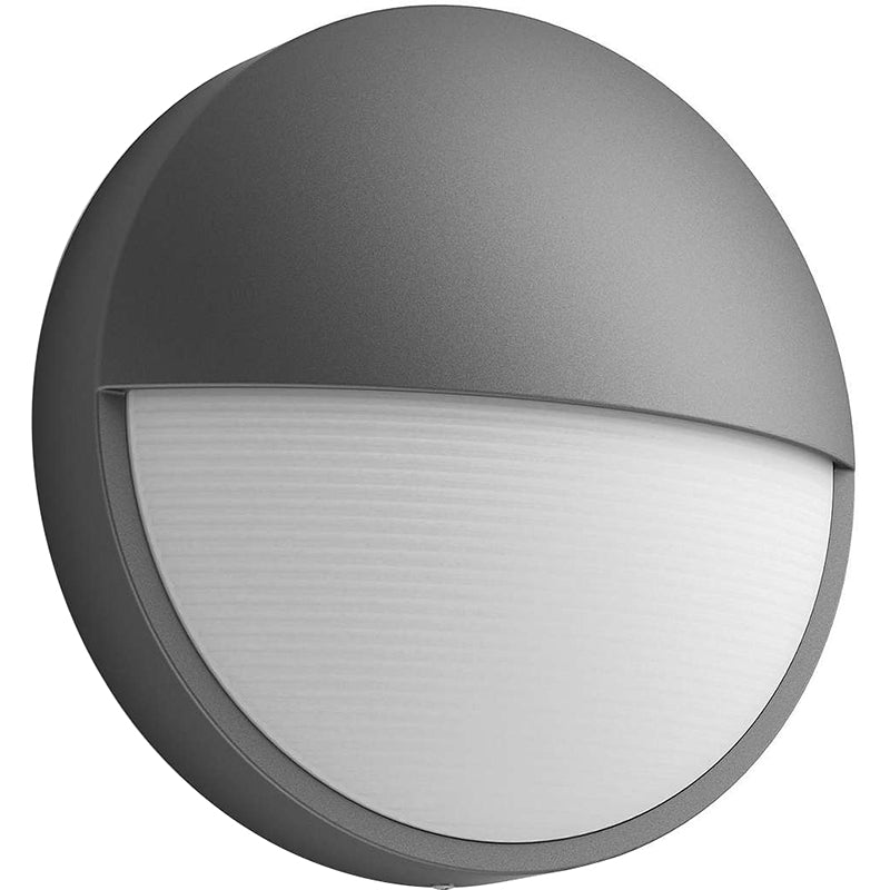 Philips Capricorn 6W Round Integrated LED Outdoor Wall Light Grey - Wa ...