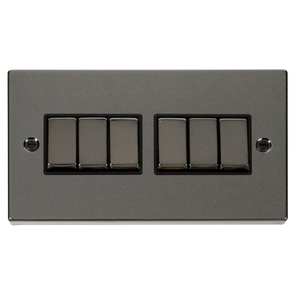 Click Scolmore Deco 10A 6 Gang 2 Way Rocker Switch - VPBN416BK ...