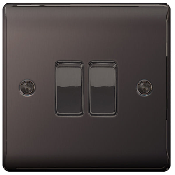 BG Nexus Metal Black Nickel Double Switch, 10Ax 2 Way - NBN42 ...