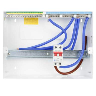 Lewden 10 Way Dual RCCB Ready Consumer Unit with 100A DP Main Switch ...