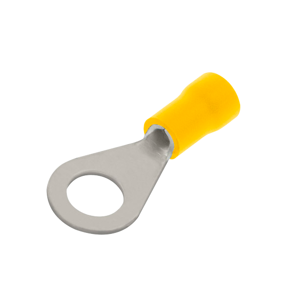 UniCrimp Q-Crimp 8mm Hole Ring Terminal - Yellow (Pack of 100) - QYR8 ...