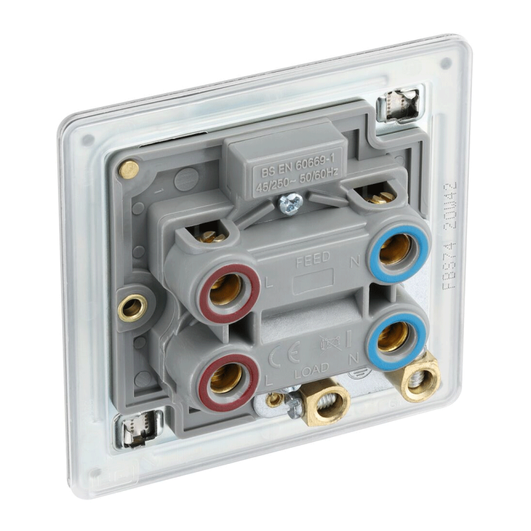 BG Screwless Flatplate Brushed Steel 45A Square Cooker Control Unit Wi ...