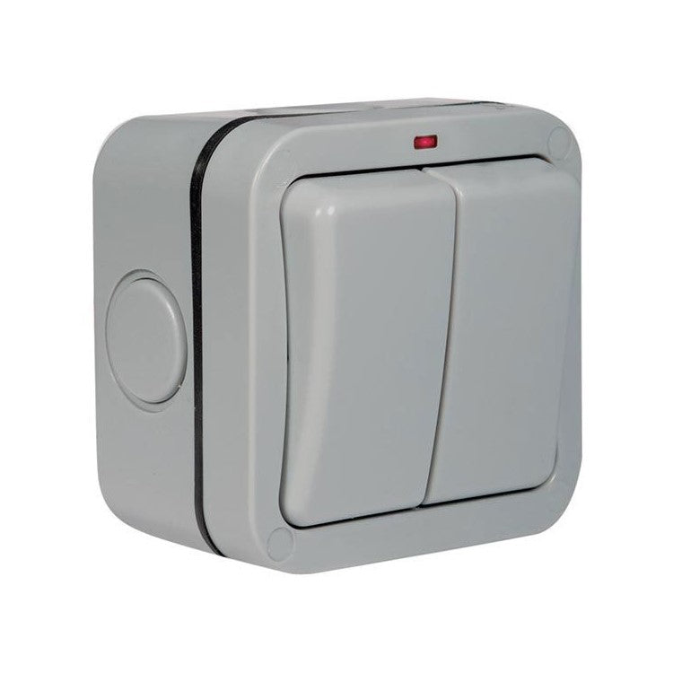 BG IP66 20A 2-Gang 2-Way Weatherproof Outdoor Switch With Neon - WP42 ...