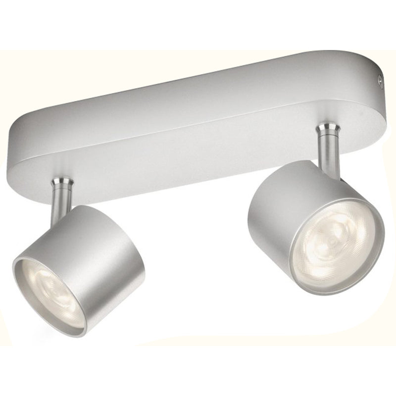Philips Star Bar 4W LED 2x Wall/Ceiling Spotlight Bar Aluminium - Warm ...