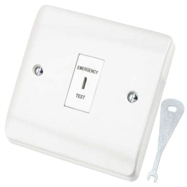 Click Scolmore Mode 10A DP 1 Gang Emergency Test Key Switch White - CM ...