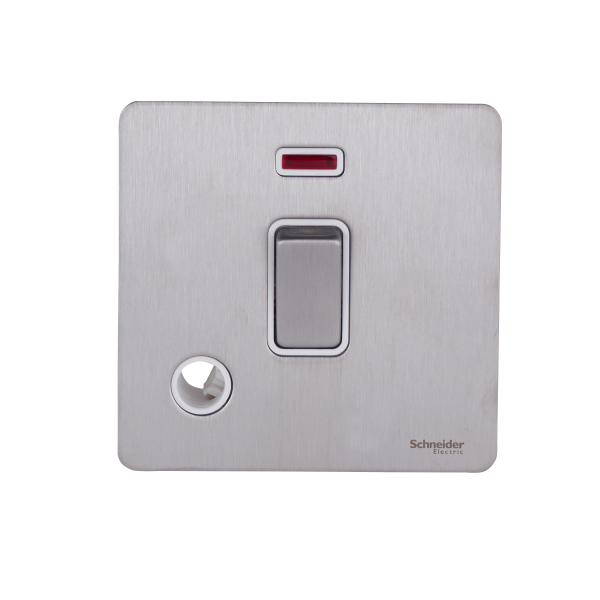 Schneider USFP 20A Switched Flex Outlet & Neon White Insert Stainless ...