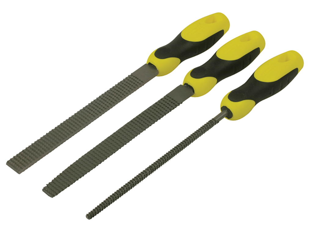 Stanley Tools Rasp Set 3 Piece Round , 1/2 Round, Flat 200mm (8in) - S ...