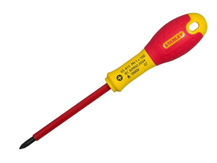 Stanley Tools FatMax VDE Insulated Screwdriver Phillips Tip PH0 x 75mm ...